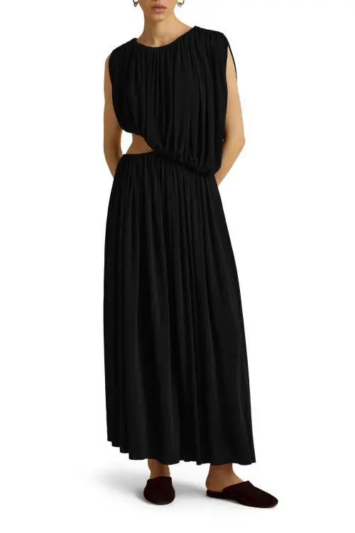 Marina Moscone Gathered Draped Dress - Black