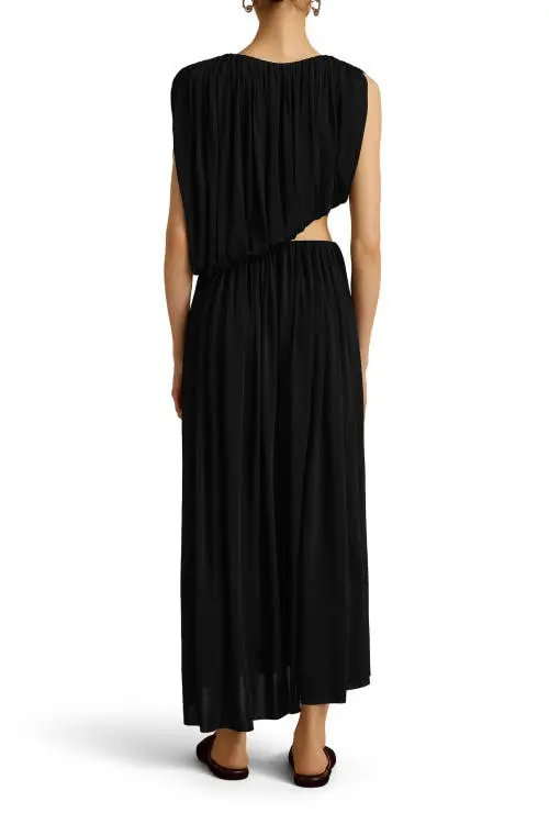 Marina Moscone Gathered Draped Dress - Black