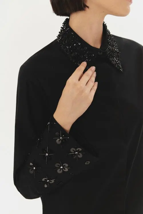 EXQUISE Billy Embroidered Cotton Shirt