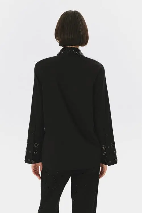 EXQUISE Billy Embroidered Cotton Shirt