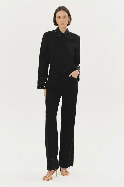 EXQUISE Billy Embroidered Cotton Shirt
