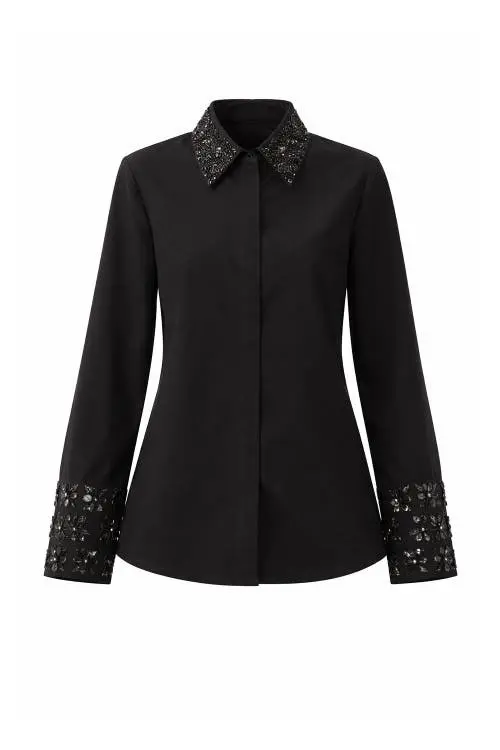 EXQUISE Billy Embroidered Cotton Shirt
