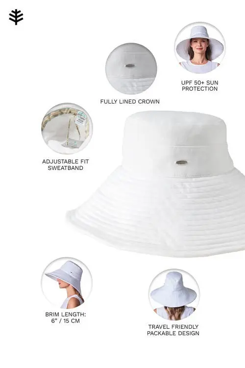 Coolibar Brittany Beach Hat Wide Brim Sun Protection