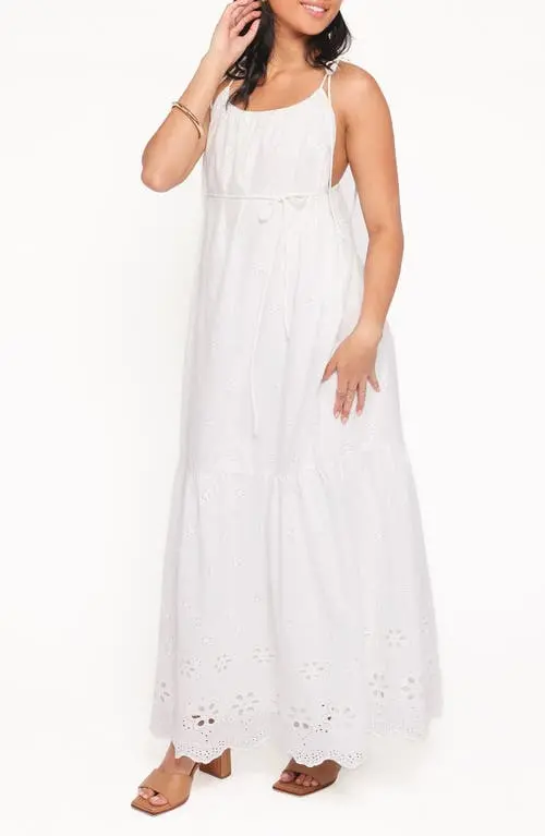 PETAL & PUP Sharlice Eyelet Cotton Maxi Dress