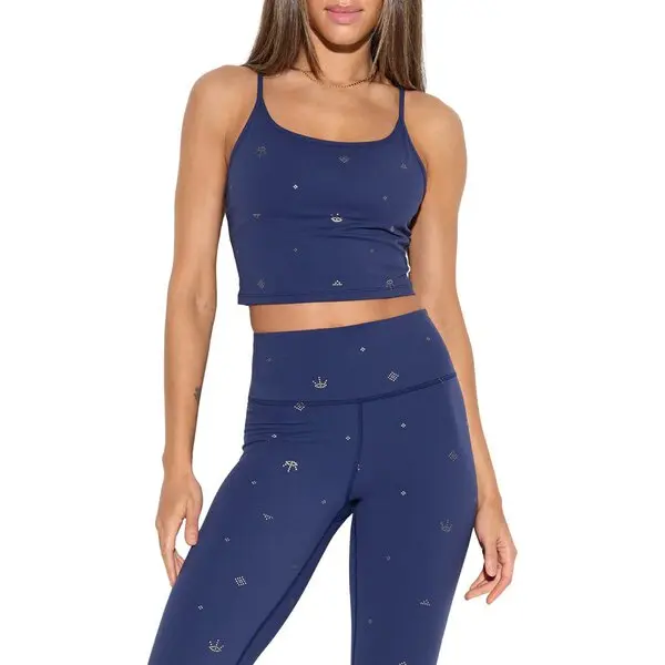 Spiritual Gangster Sacred Prism Wilder Performance Crop Tank - Indigo