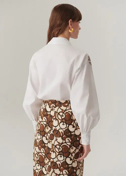 EXQUISE Ayla Floral Stitch Shirt