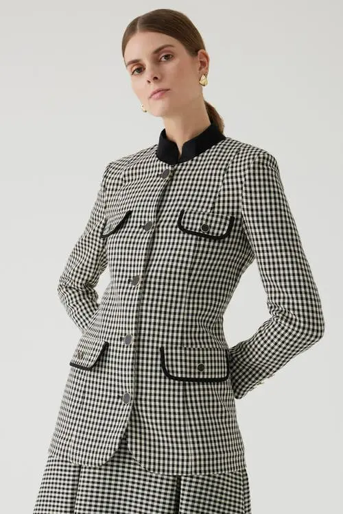 EXQUISE Allyssa Gingham Jacket