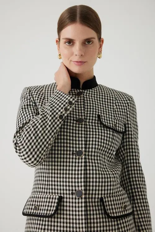 EXQUISE Allyssa Gingham Jacket