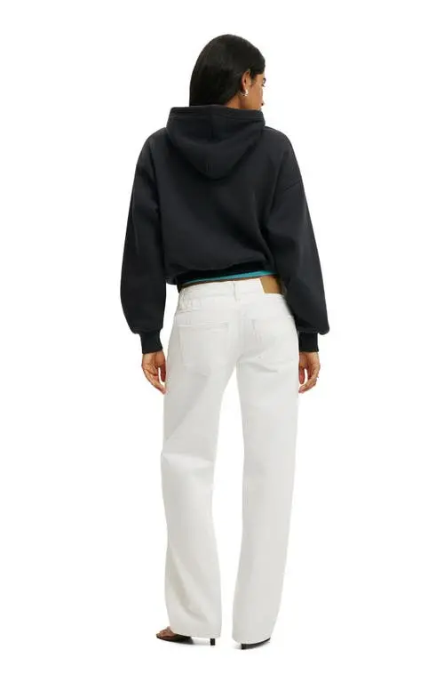 COTTONON Boxy Fleece Hoodie - Shadowstone
