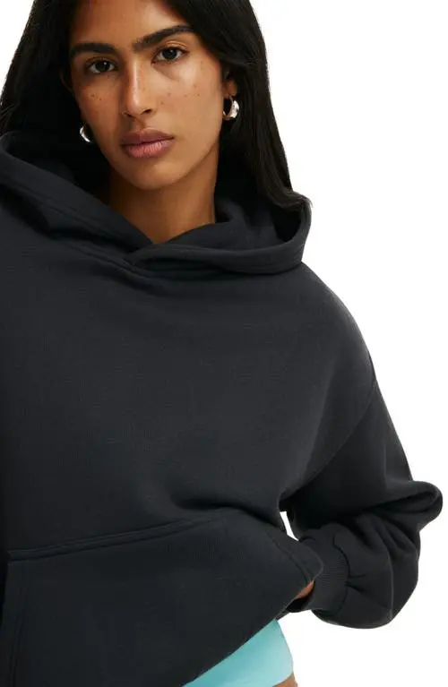 COTTONON Boxy Fleece Hoodie - Shadowstone