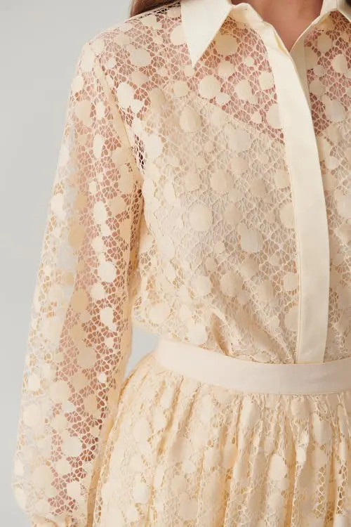 EXQUISE Noelle Cotton Lace Shirt