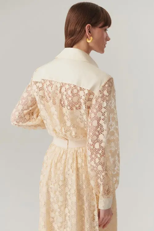 EXQUISE Noelle Cotton Lace Shirt