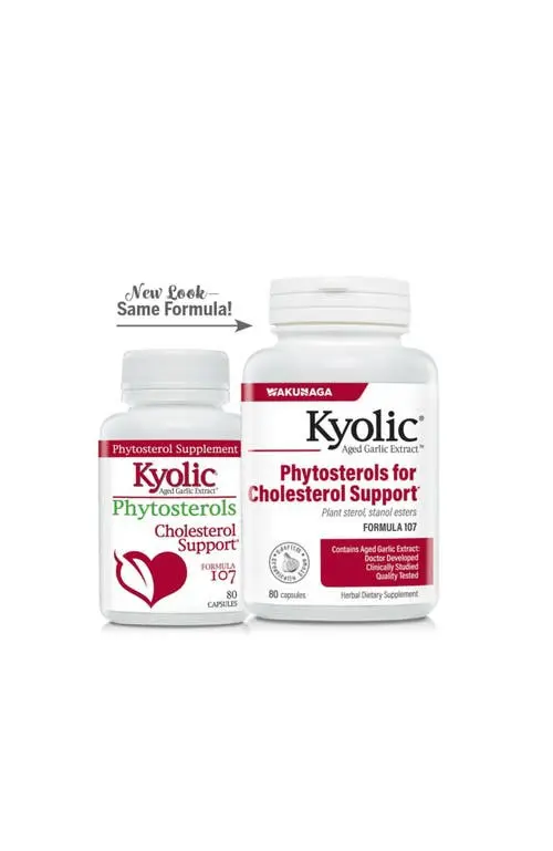 KYOLIC Aged Garlic Extract Formula 107, Phytosterols For Cholesterol Support