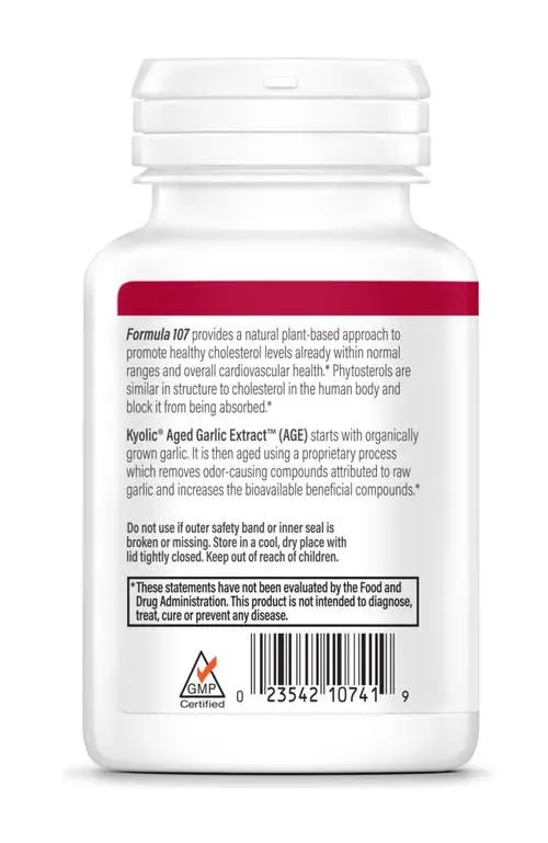 KYOLIC Aged Garlic Extract Formula 107, Phytosterols For Cholesterol Support