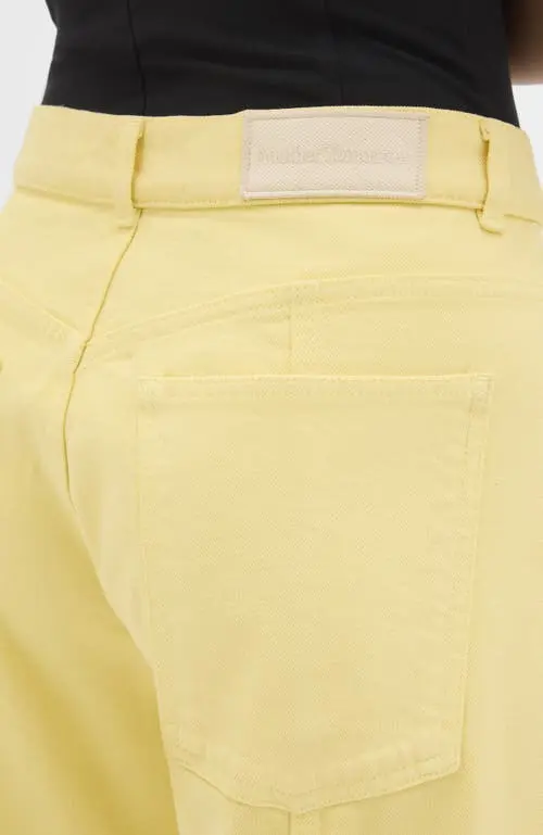 Another Tomorrow Yellow Denim Curved Leg Trousers