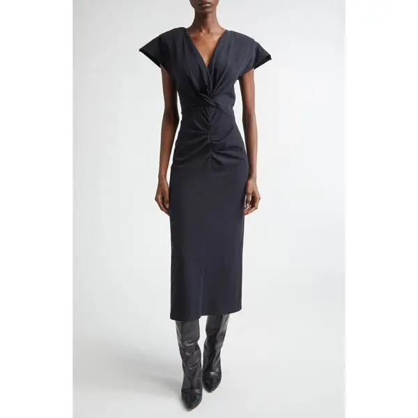 Isabel Marant Étoile Nadra Pleated Midi Dress - Black