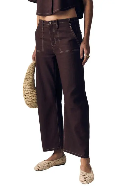 LE JEAN Utility Crop Barrel Leg Jeans