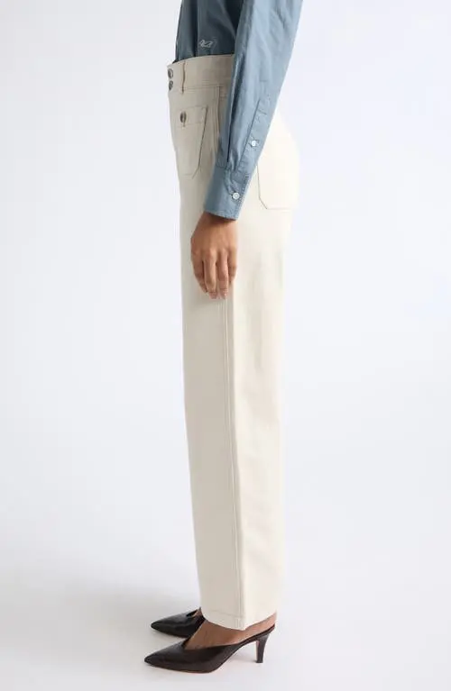 Veronica Beard Taylor Wide Leg Jeans - Ecru
