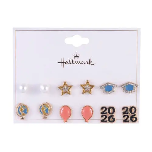HALLMARK 2026 Graduation 6 Pack Stud Earring Set