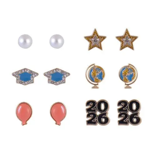 HALLMARK 2026 Graduation Stud Earring Set - Black