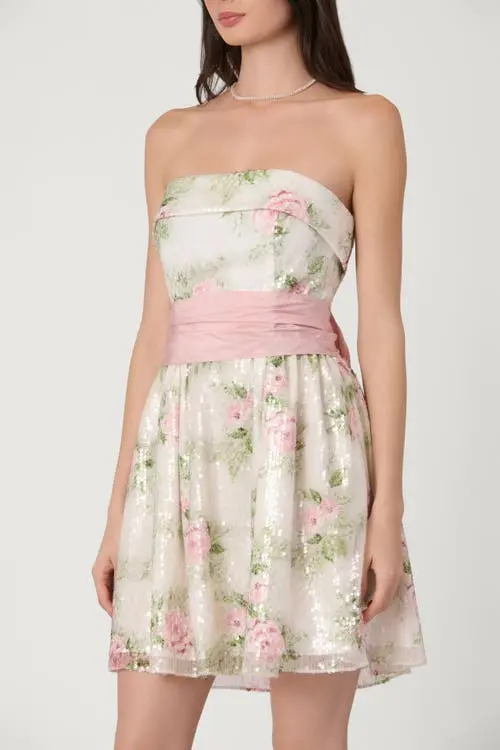 Shoshanna Rose Garden Sequin Midnight Sullivan Dress