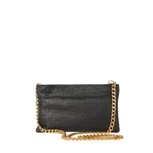 SARAH STEWART Penelope Croc Handbag - Black