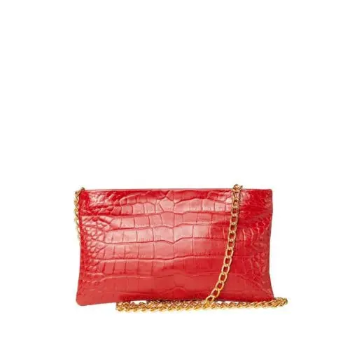 SARAH STEWART The Penelope Croc Handbag - Red