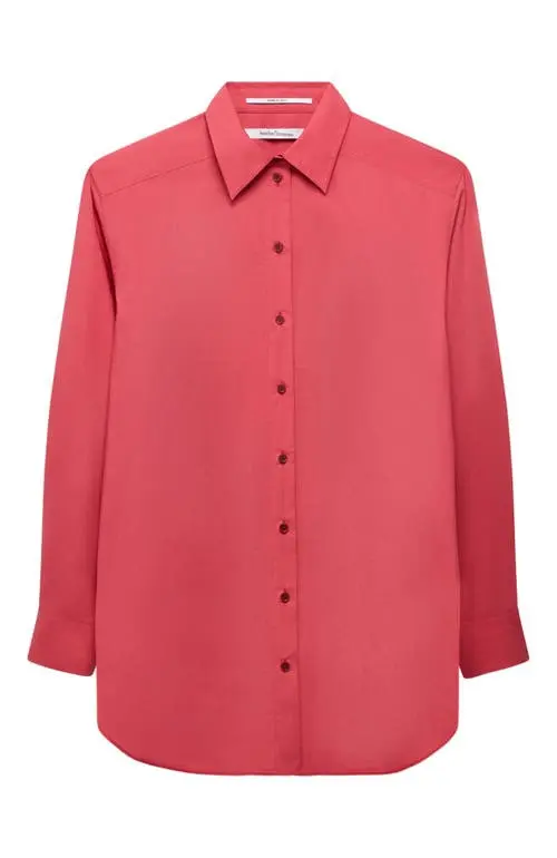 Another Tomorrow Pleat Back Shirt In Organic Cotton - Blush
