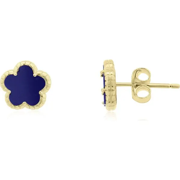THE LOVERY FINE JEWELRY Spring Flower Stud Earrings - Lapis