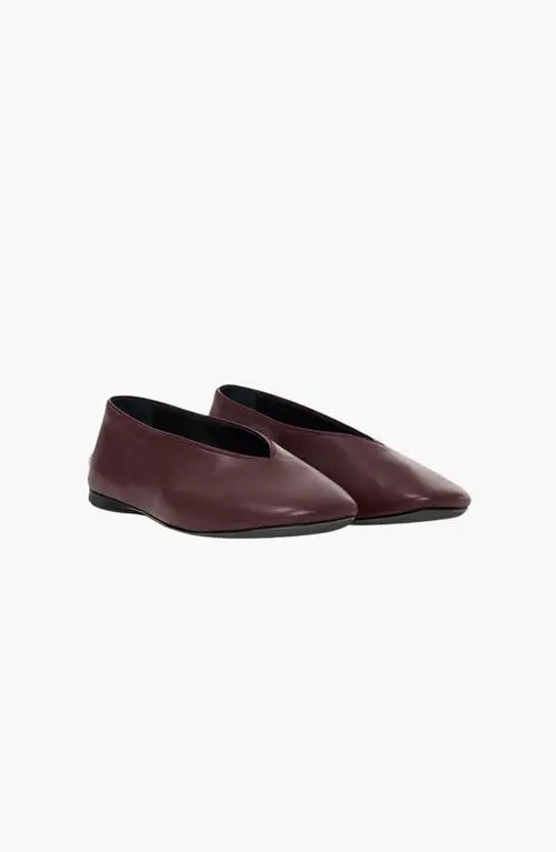 ANINE BING Smooth Leather Flat - Fig