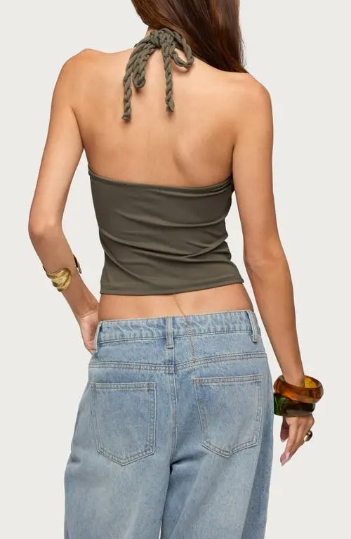 EDIKTED Sherri Braided Strap Halter Top