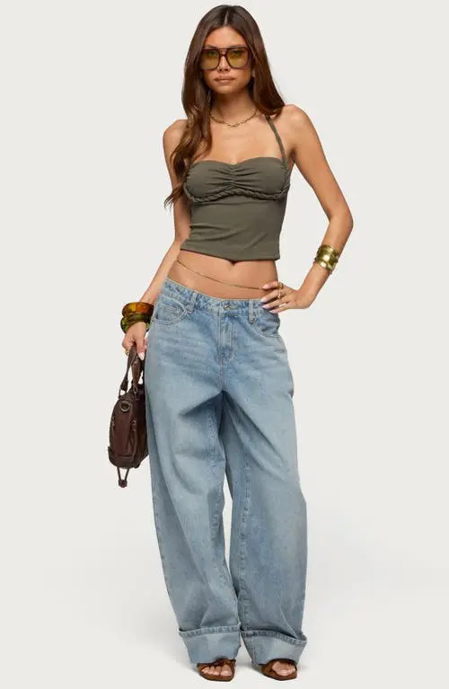 EDIKTED Sherri Braided Strap Halter Top