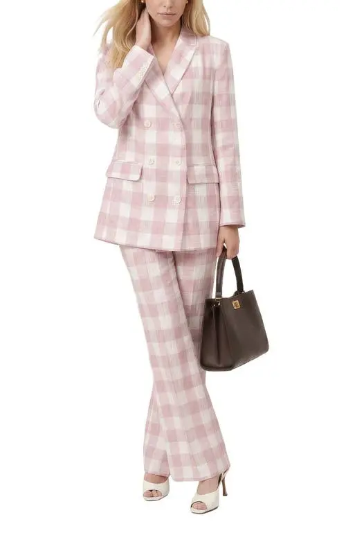 LILY AND LIONEL Zena Double Breasted Check Jacket - Pink