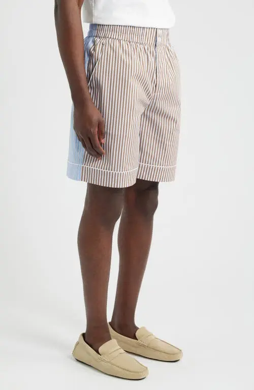 KROST Striped Cotton Blend Elastic Waist Shorts