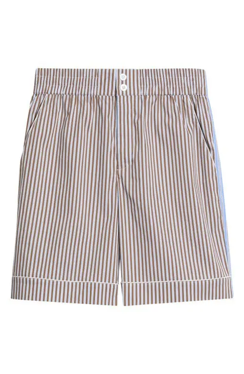 KROST Striped Cotton Blend Elastic Waist Shorts
