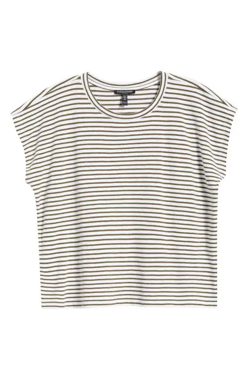 Eileen Fisher Striped Organic Cotton Dolman Sleeve Top