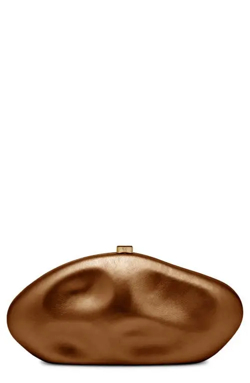 Cult Gaia The Caldera Leather Clutch - Bronze