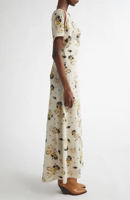 Isabel Marant Étoile Falja Floral Stretch Silk A-line Dress