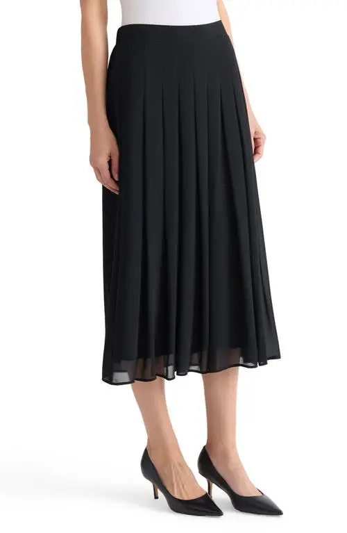 KASPER Pleated Midi Skirt