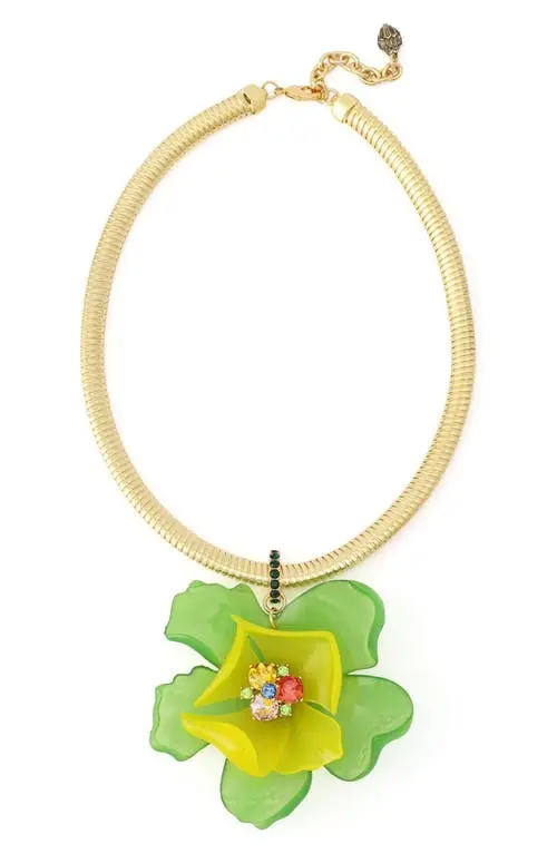 Kurt Geiger Resin Floral Collar Necklace - Green