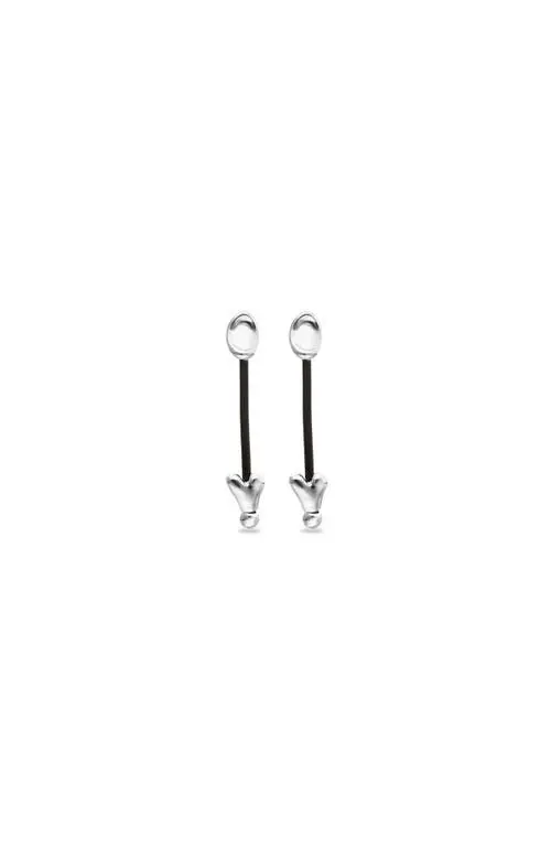 UNODE50 Long Leather Earrings With Sterling Plating