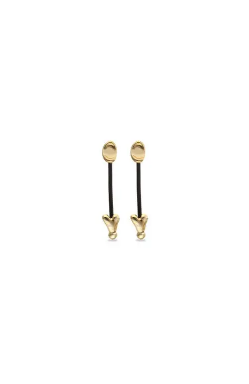 UNODE50 Long Leather Earrings With 18k Plating