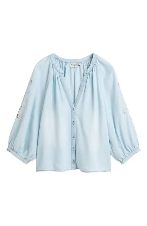 Desigual Embroidered Sleeve Top