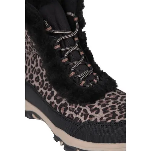 Mountain Warehouse Leopard Print Thermal Lace-up Ankle Boots