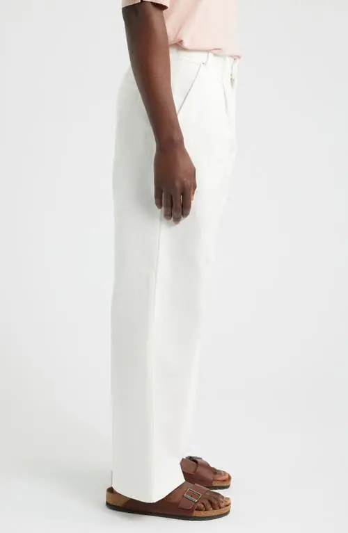 KROST Pleated Wide Leg Cotton Twill Trousers