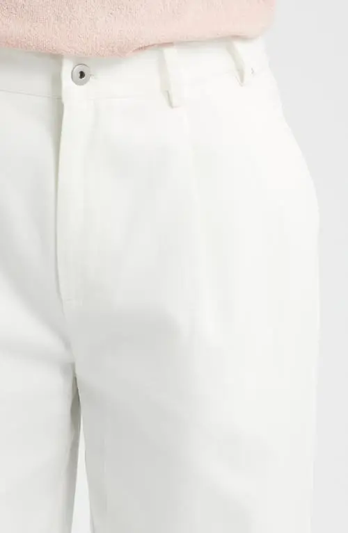 KROST Pleated Wide Leg Cotton Twill Trousers