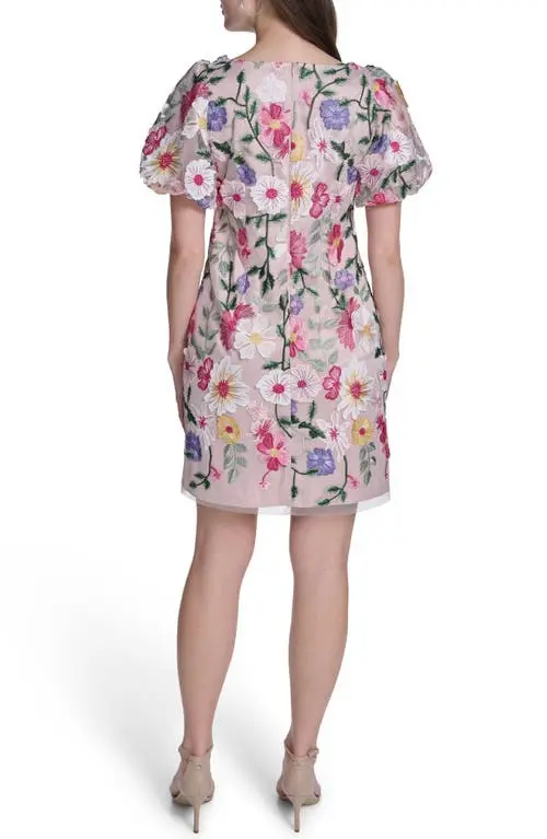 Eliza J Puff Sleeve Floral Shift Dress