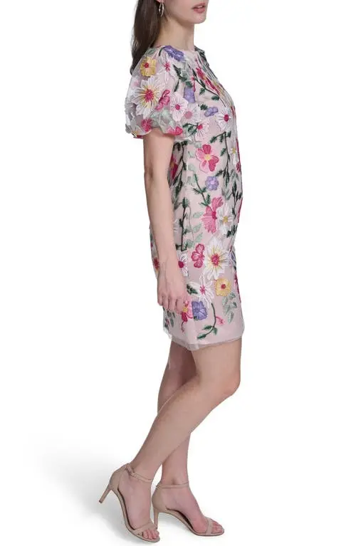 Eliza J Puff Sleeve Floral Shift Dress