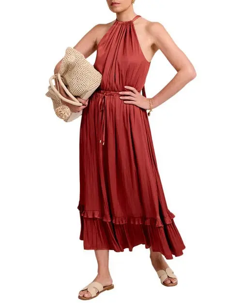 Mint Velvet Ruffle Halter Neck Maxi Dress