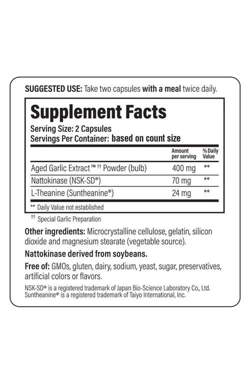 KYOLIC Aged Garlic Extract Formula 109, Blood Pressure Health